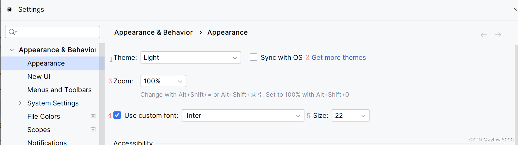 Pycharm使用说明（二）:Appearance（外观设置）_pycharm appearance-CSDN博客
