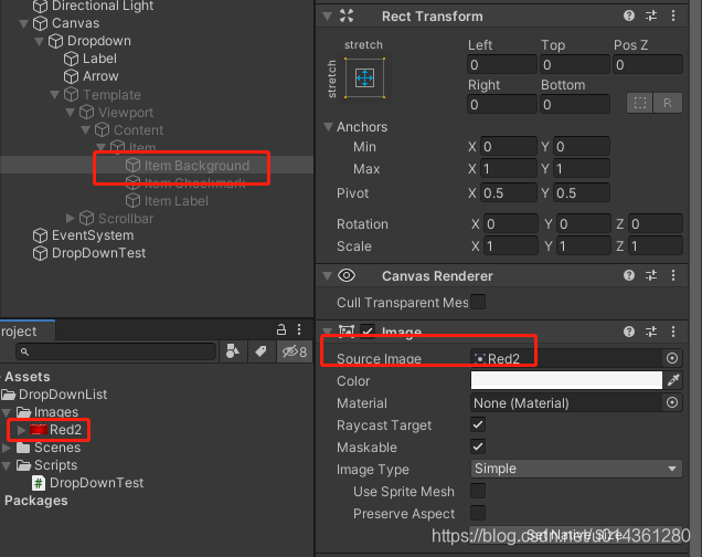 Unity UGUI 基础 之 DropDown（下拉列表框） 的简单使用（简单改变样式/动态下来列表的数据添加删除/列表事件监听等）_unity dropdown-CSDN博客