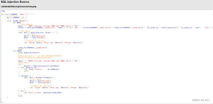 Dvwa Sql Injection模块展开实验dvwa Sql Injection Low Csdn博客