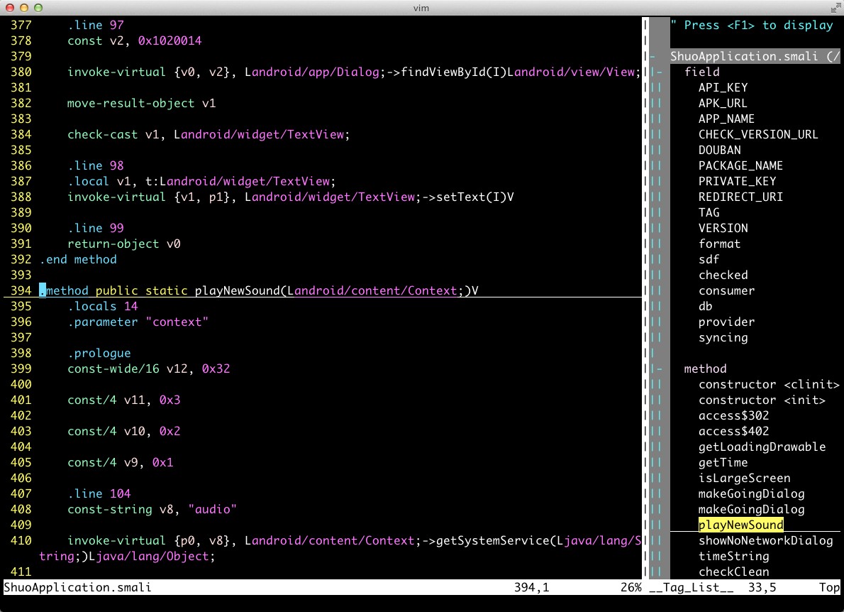 让Vim和Ctags支持smali语法_安卓smali 是不是可以直接用 vim修改-CSDN博客
