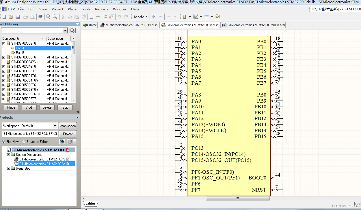 STM32 F0 F1 F2 F3 F4 F7 L1 W 全系列AD原理图库PCB封装库（AD集成库）_stm32原理图库和pcb库-CSDN博客