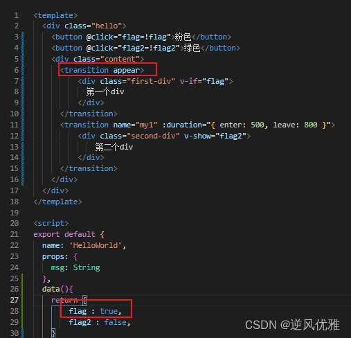 Vue 内置组件transition(进入and离开过渡)的使用vue Transition Csdn博客