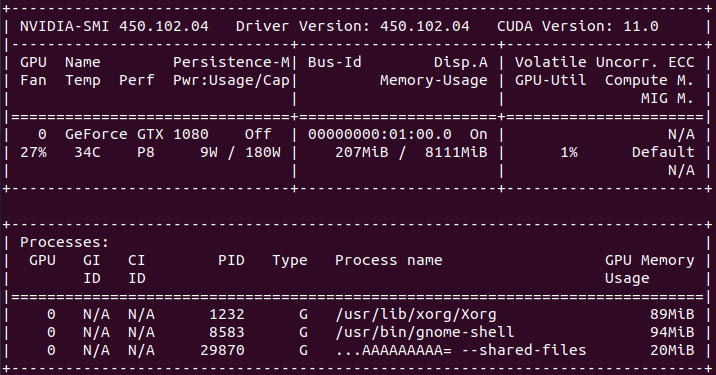 ubuntu下实时查看GPU使用情况的两种方式（nvidia-smi、gpustat）及结束占用GPU进程的命令_ubuntu查看gpu占用-CSDN博客