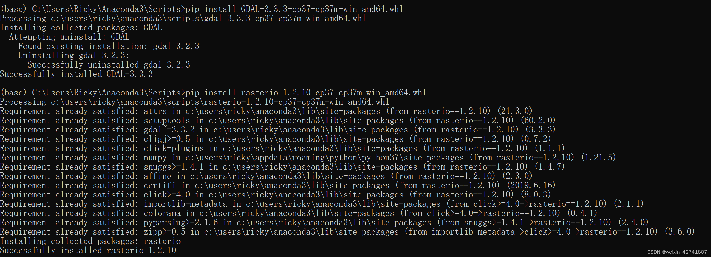 pip安装rasterio模块出错问题_running setup.py clean for gdal-CSDN博客