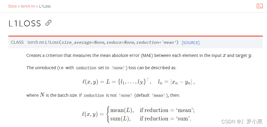 Pytorch学习 day10（L1Loss、MSELoss、交叉熵Loss、反向传播）_pytorch l1loss-CSDN博客