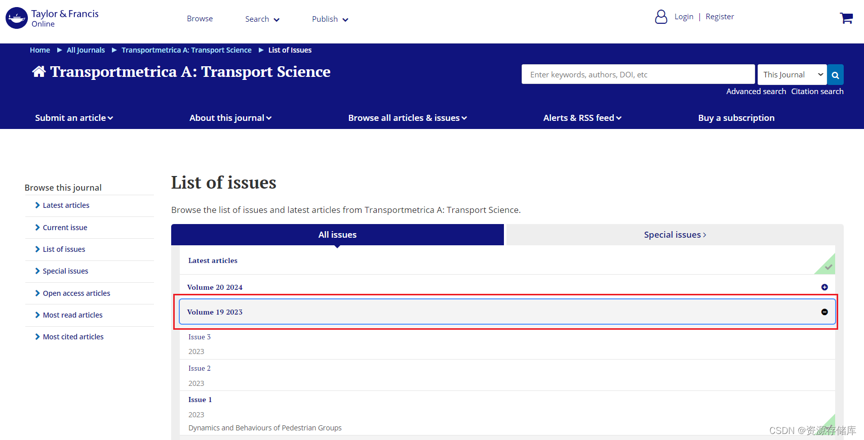 【期刊】四区【运输科学】【Transportmetrica A: Transport Science】【Transportmetrica A ...