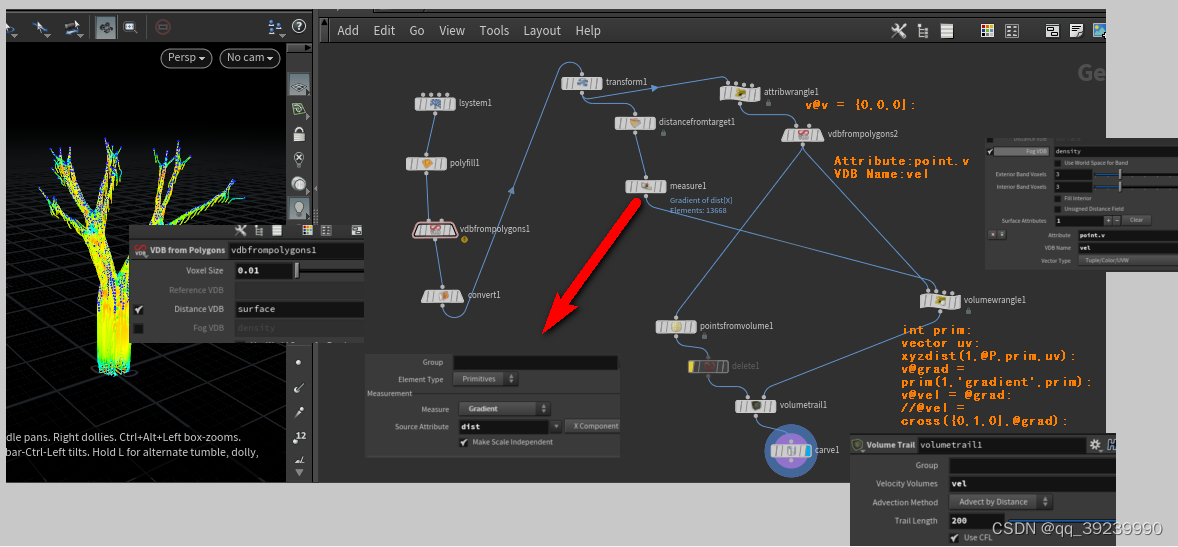 houdini xyzdist primuv 实现按路径走-CSDN博客