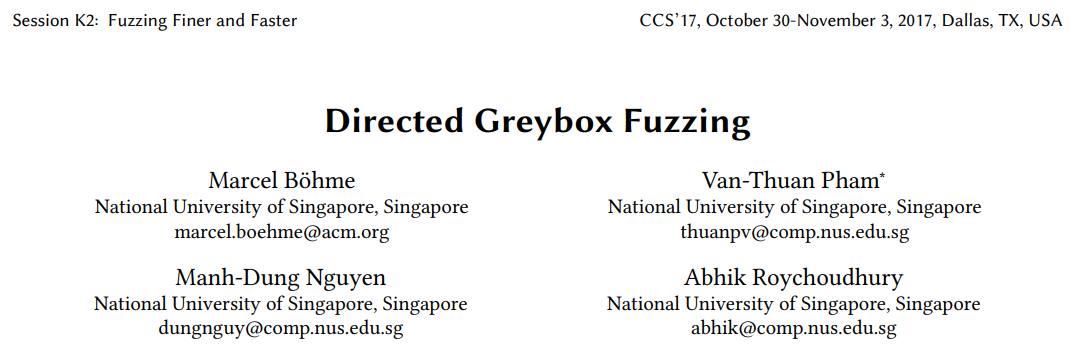 论文笔记《Directed Greybox Fuzzing》-CSDN博客