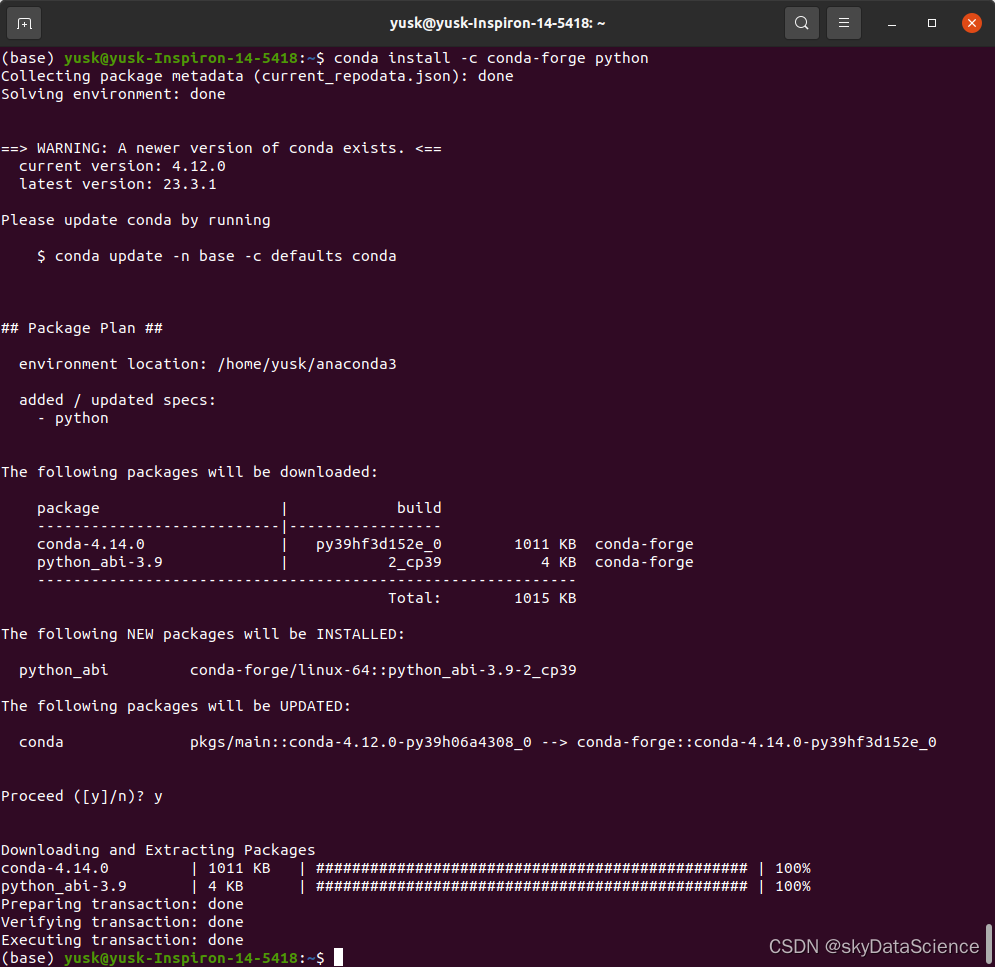 ubuntu20.04使用conda命令行配置python311虚拟环境报错解决_conda创建环境命令报错-CSDN博客