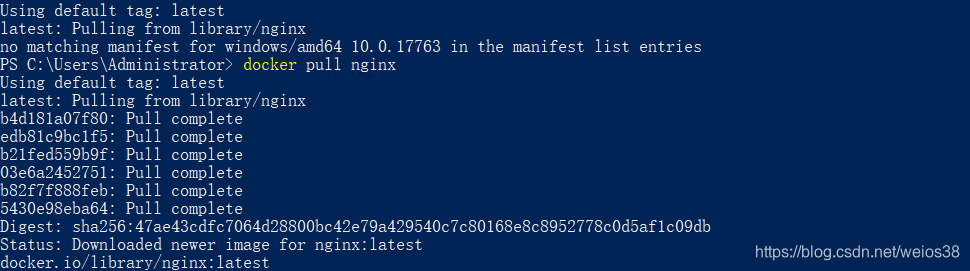 no matching manifest for windows/amd64 10.0.17763 in the manifest list entries_docker: no ...