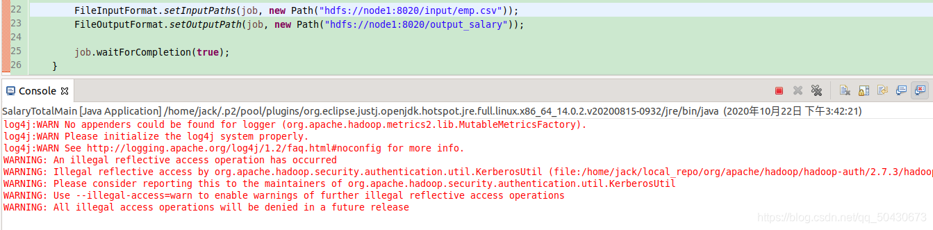 MapReduce主程序FileInputFormat.setInputPaths读取文件报错_fileinputformat.setinputpaths(job, inpath); 报错 ...