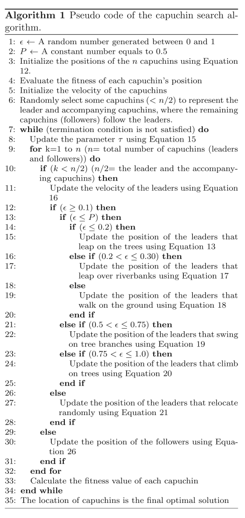 【智能优化算法】卷尾猴搜索算法(Capuchin search algorithm,CapSA)-CSDN博客