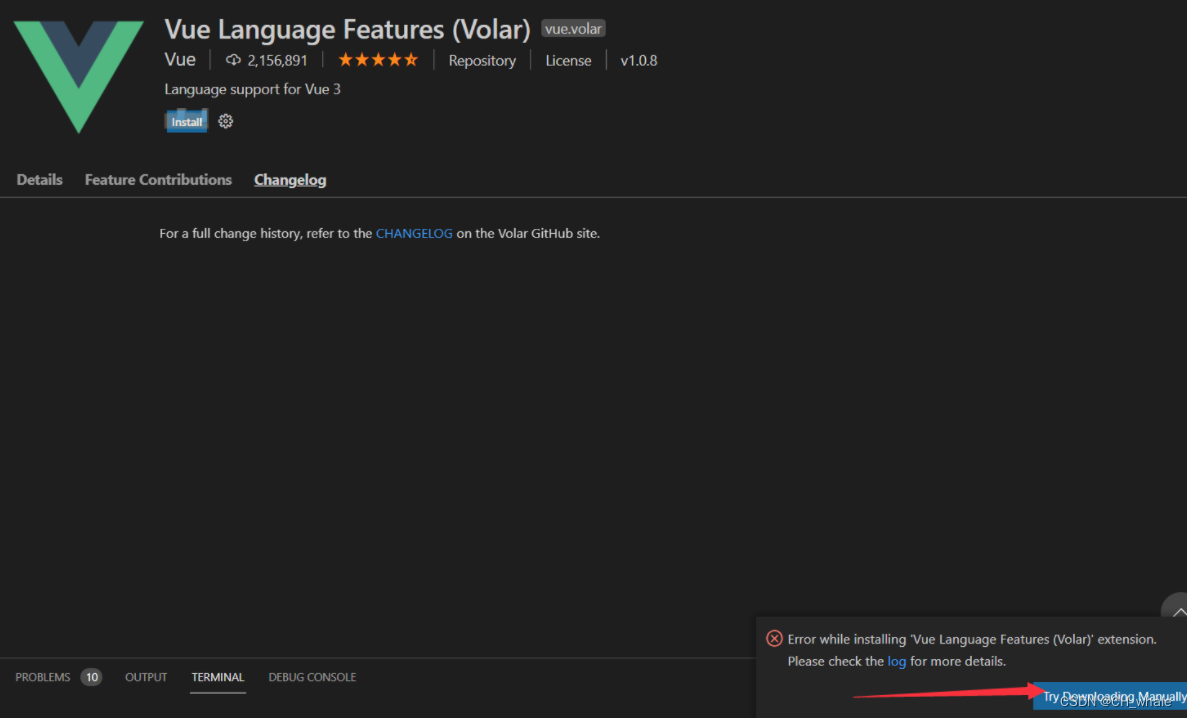 VS Code 插件Volar安装失败解决方案-CSDN博客
