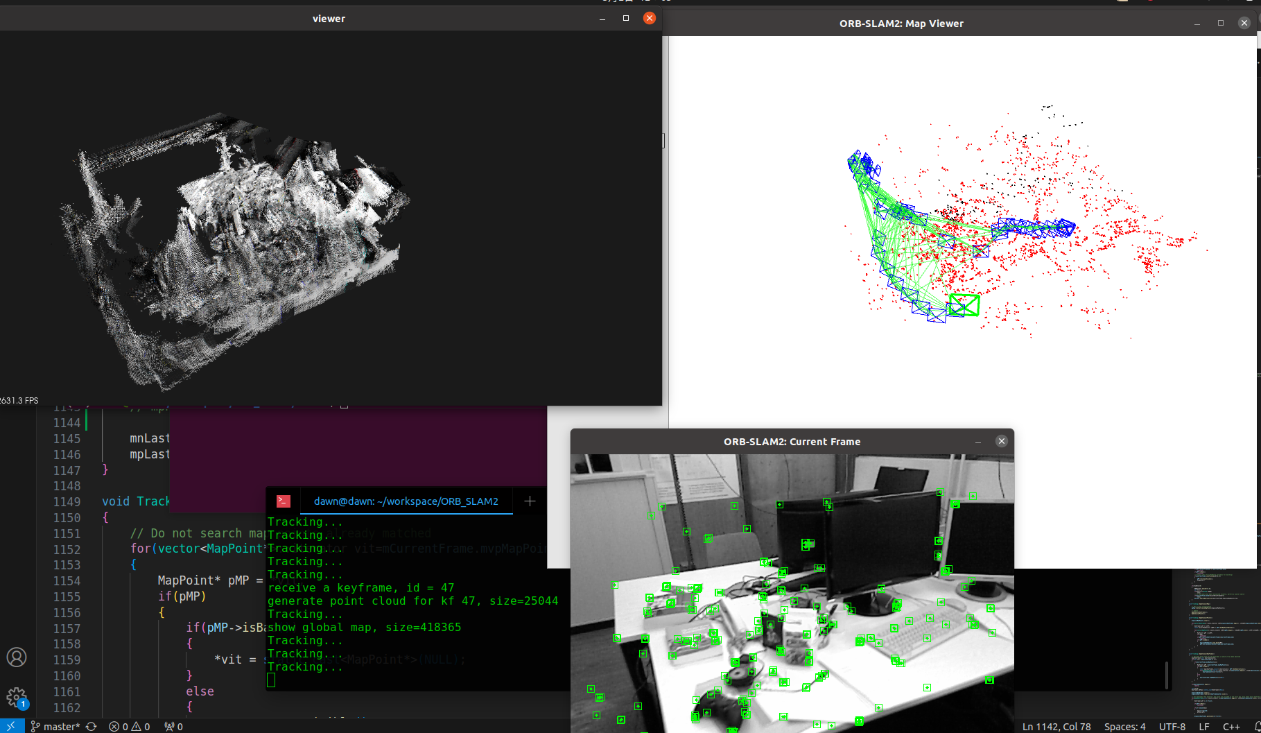 ORB-SLAM2实时彩色点云地图构建及保存(RGB-D)_orbslam2保存点云图为pcb-CSDN博客