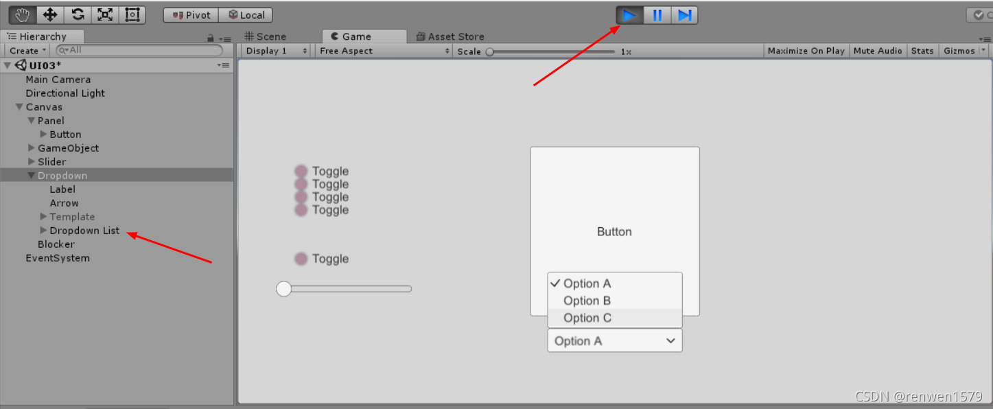 Unity3D---基础控件DropDown_unity drop down 收起的方法-CSDN博客