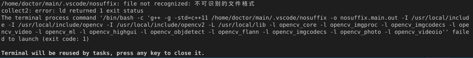 Ubuntu下VScode编译报错：File not recongnized不可识别的文件格式_vscode file format not recognized-CSDN博客