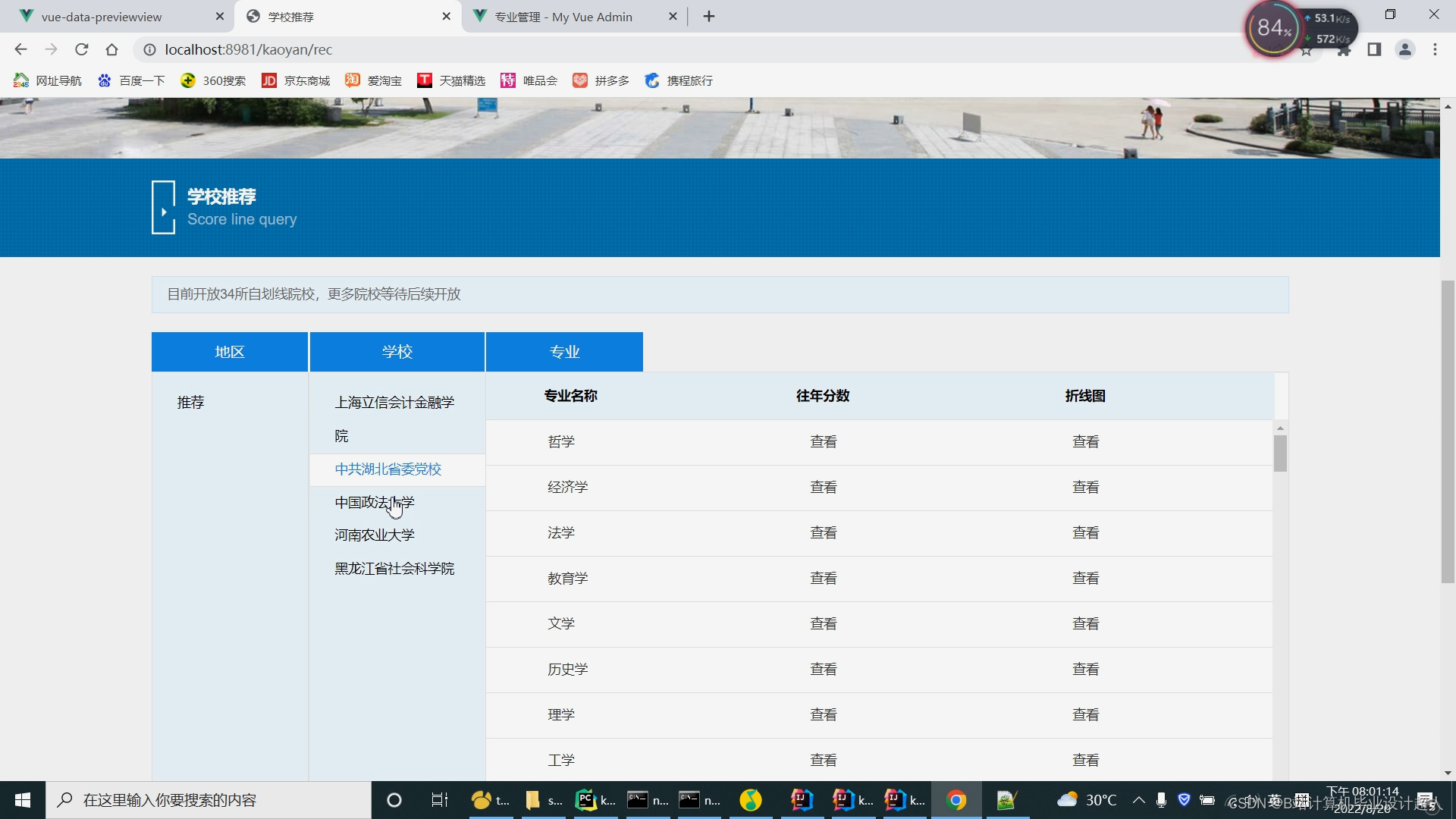计算机毕业设计pythonvuejs考研可视化 考研预测系统 考研推荐系统 考研数据分析 考研大数据 大数据毕业设计 大数据毕设 机器学习