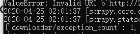 scrapy爬虫框架[scrapy.core.scraper]ERROR downloading Error processing_[scrapy.core.scraper] error ...