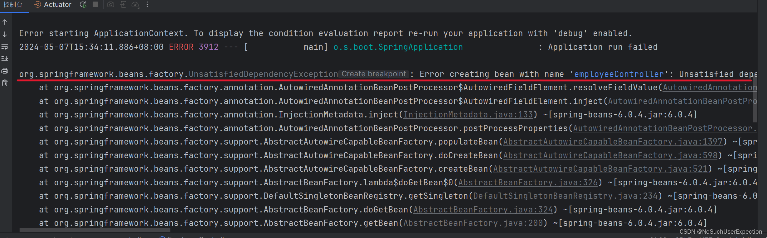 UnsatisfiedDependencyException: Error creating bean解决办法_unsatisfieddependencyexception:error ...