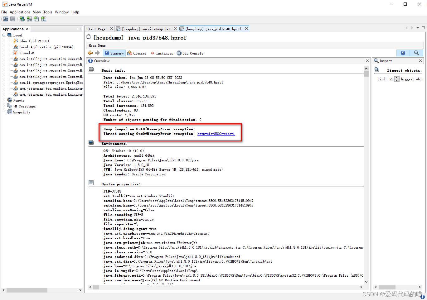 # Jdk VisualVM使用、线程 dump 制作分析_visualvm分析dump-CSDN博客