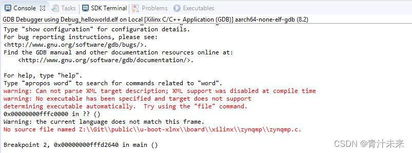 Vivado2019 1 Sdk Gdb调试出错 Warning Can Not Parse Xml Target Description Warning No Executable