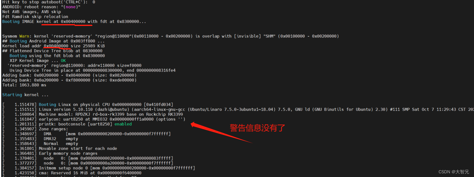 linux5.10的一个警告Kernel image misaligned at boot, please fix your bootloader!_[firmware bug ...