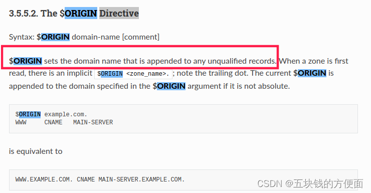 BIND ZONE文件的$ORIGIN_$origin bind-CSDN博客