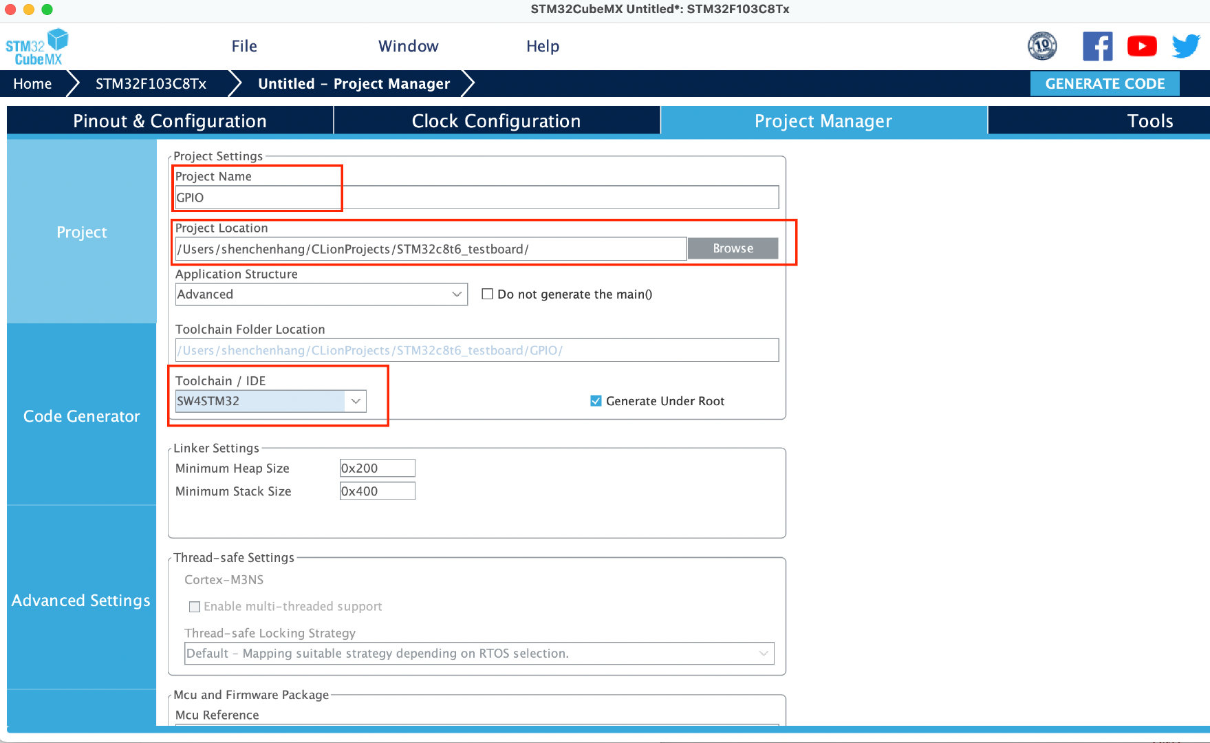 【Mac+CLion+STM32+JLink】Mac上使用STM32CubeMX和CLion搭建嵌入式开发环境（以及串口调试）_mac clion openocd-CSDN博客