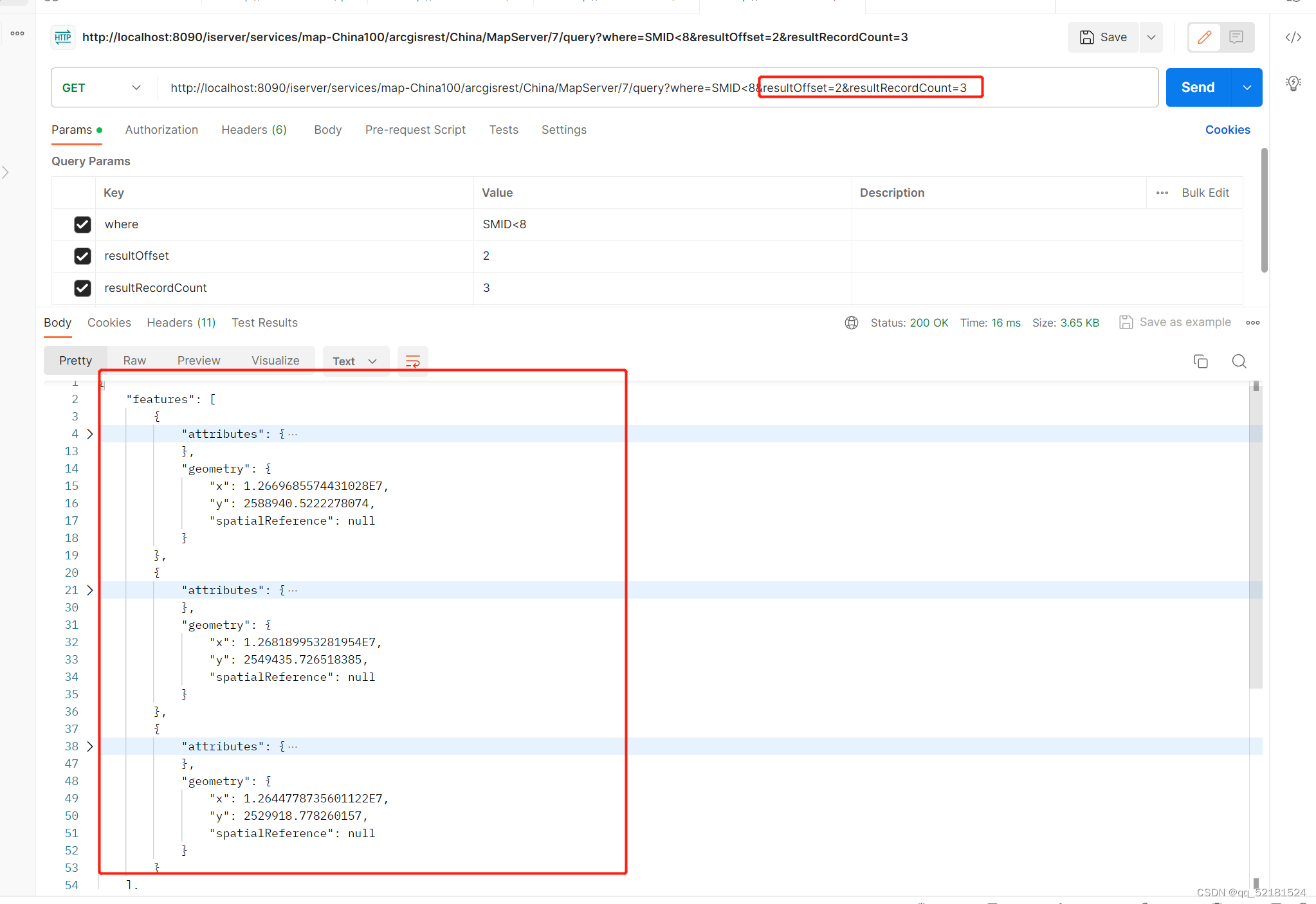 SuperMap iServer发布的ArcGIS REST 地图服务如何通过ArcGIS API进行要素查询_怎么用postman调用arcgis的查询服务-CSDN博客
