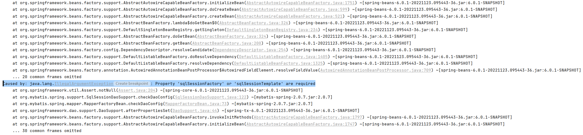 Springboot3整合mybatis报错:property ‘sqlsessionfactory‘ Or