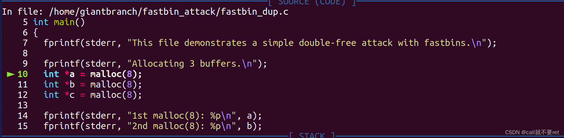 fastbins_Double Free调试_fastbin double free-CSDN博客