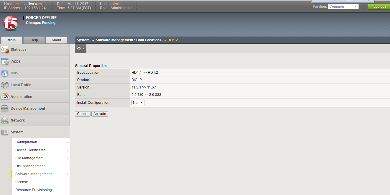 F5设备升级版本是经常遇到了，这里就不说升级的原因，只说升级的步骤。(两种安装方法以及出现问题的回退方法)_f5版本升级-CSDN博客