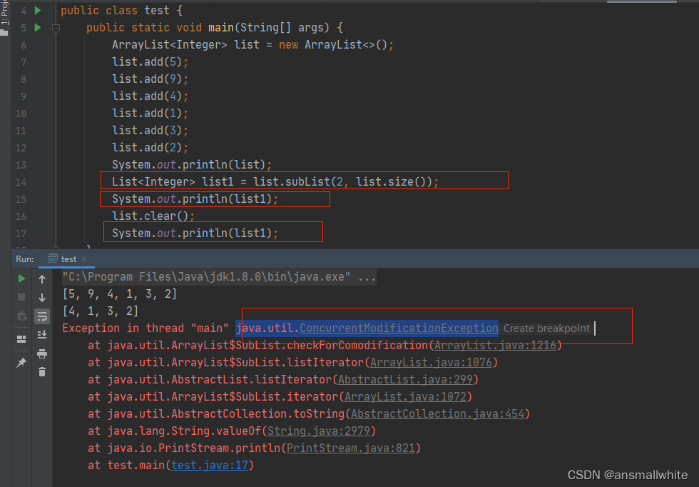 java集合中sublist（）的坑-CSDN博客