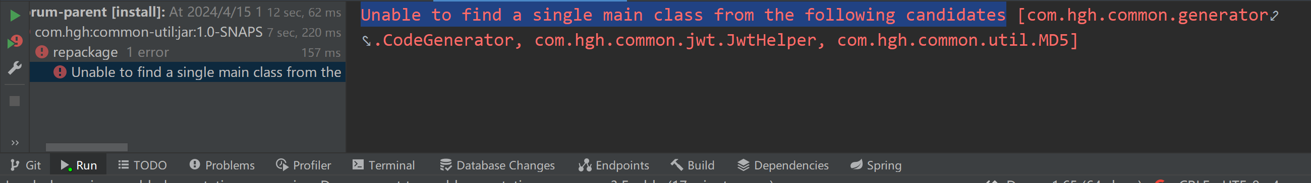 maven打包分模块开发项目时报错总结_unable to find a single main class from the follow-CSDN博客