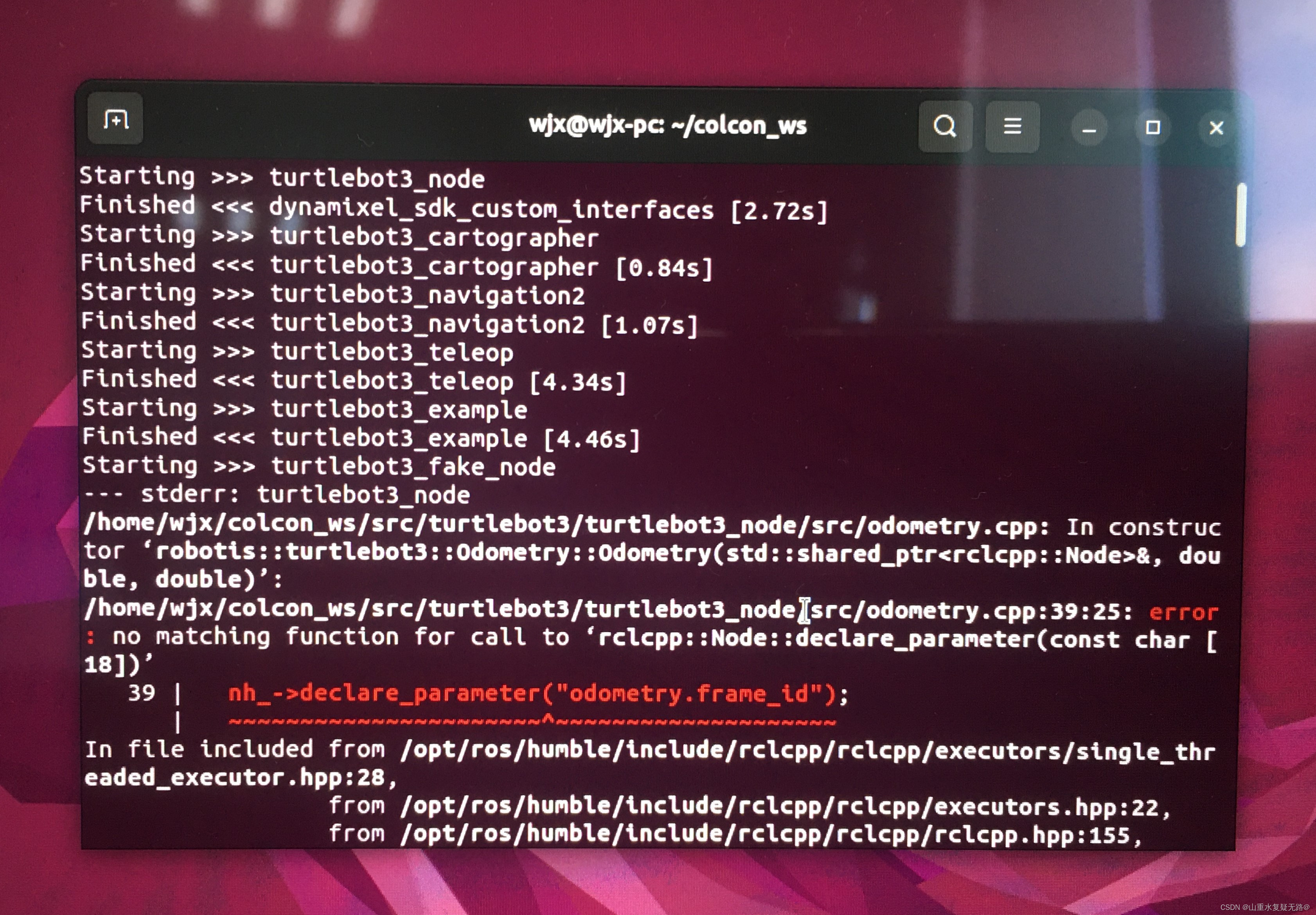 虚拟机 + Ubuntu22.04 + ros2 (humble) colcon build turtlebot3_node失败的解决方案_机器人_山重水复疑无路@-华为开发者空间