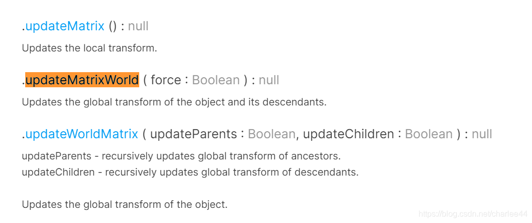 关于three.js中的矩阵更新_updatematrixworld-CSDN博客