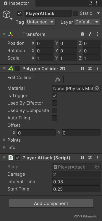 【unity2d】实现人物攻击动画以及代码展示 Unity引擎2d俯视游戏攻击动画 Csdn博客