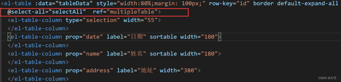 Vue使用Element的表格Table显示树形数据，多选框全选无法选中全部节点_el-table select-all-CSDN博客