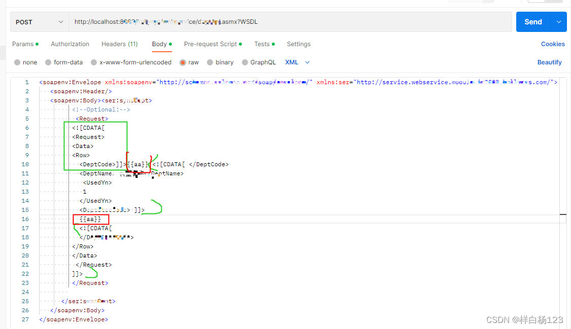 Postman推送xml格式的数据，内容设置变量_postman cdata-CSDN博客