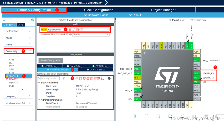STM32CubeIDE基础学习-USART串口通信实验（轮询方式）_cubeide的usart-CSDN博客