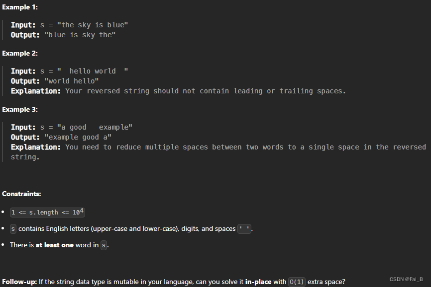 344. Reverse String 541. Reverse String II LCR 122. 路径加密 151. Reverse Words in a String LCR 182 ...