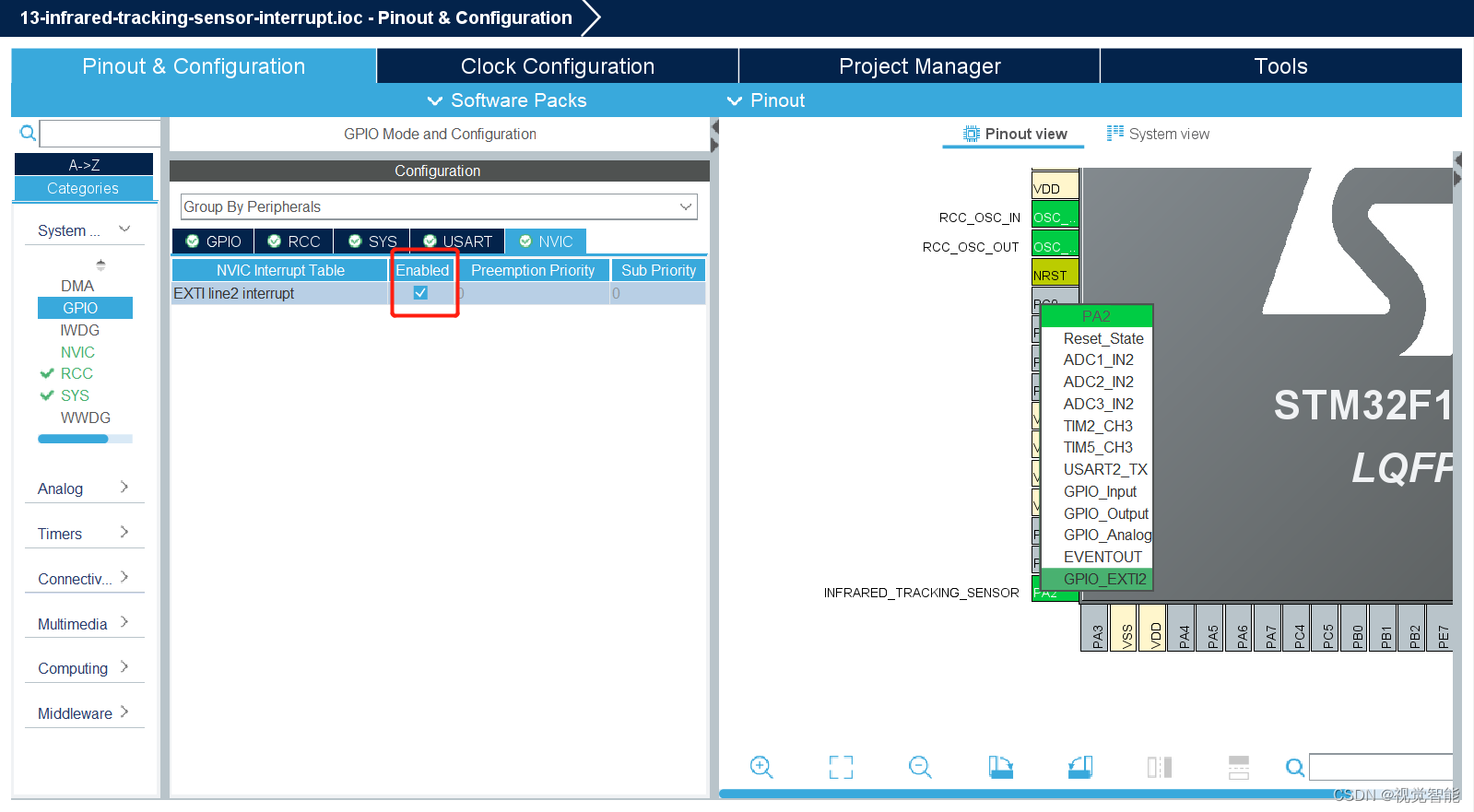 STM32F1与STM32CubeIDE编程实例-红外寻迹传感器驱动_cubeide里面怎么调用红外传感-CSDN博客