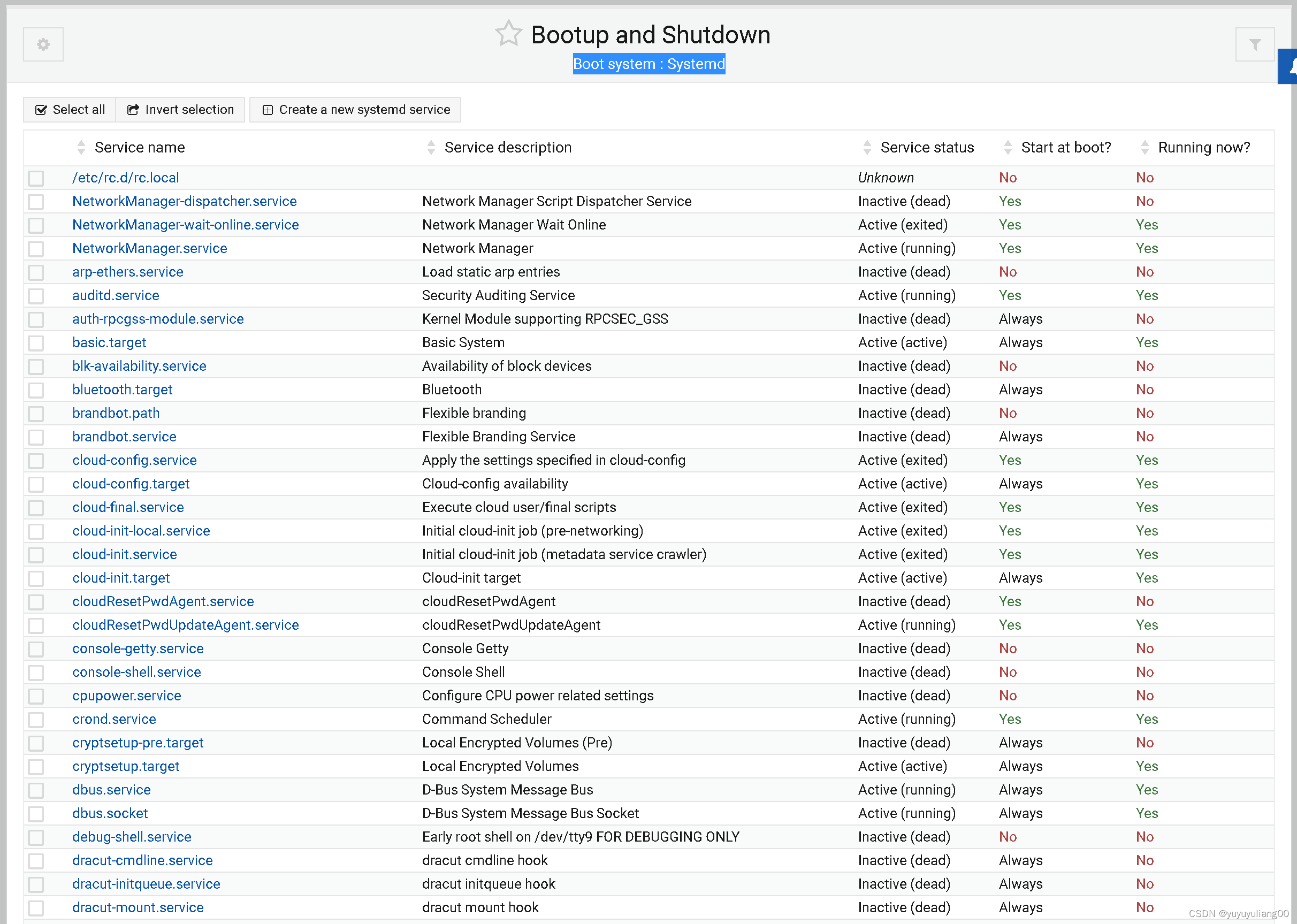 Webmin -- Bootup and Shutdown模块-CSDN博客