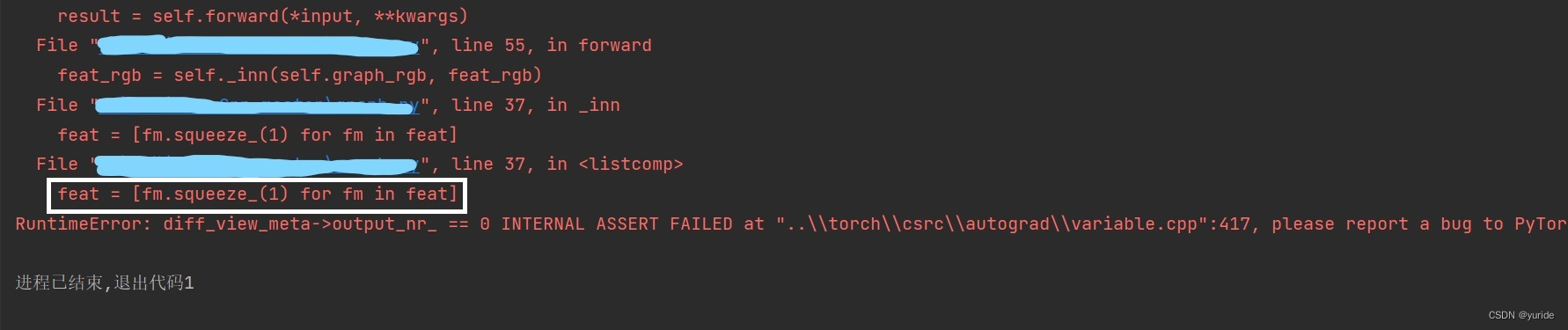 RuntimeError: diff_view_meta-＞output_nr_ == 0 INTERNAL ASSERT FAILED at ...