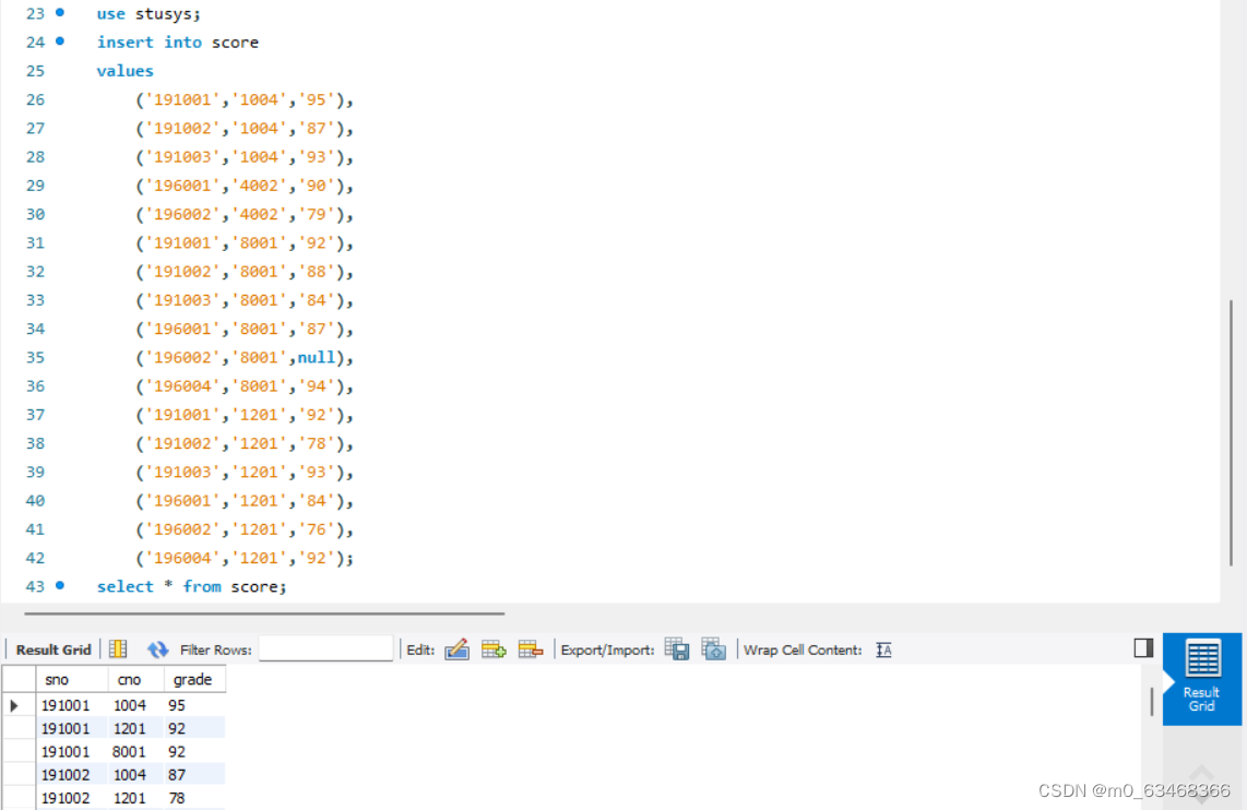学生信息数据库（stusys）的样本数据_student sample database-CSDN博客