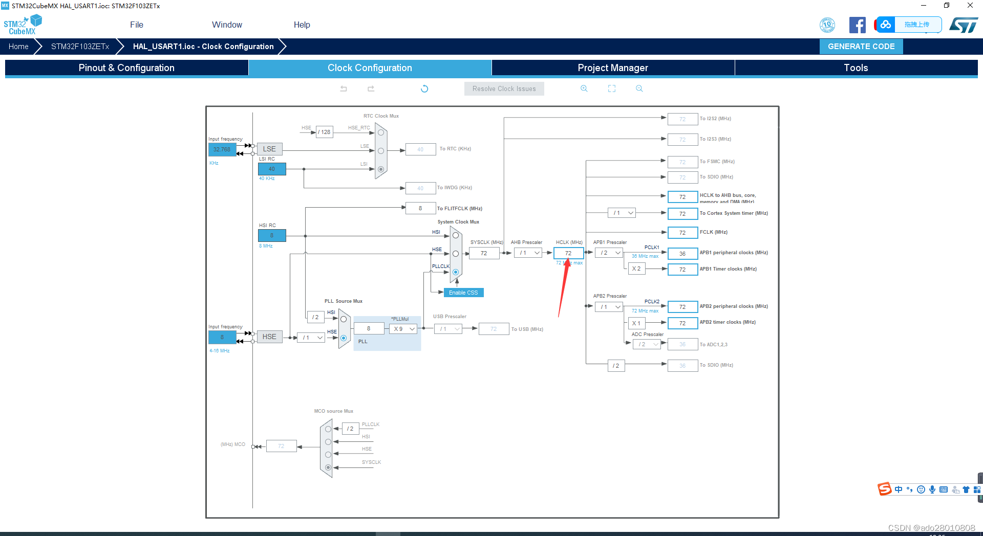 cubemx-stm32F103ZETx HAL库-USART1发送数据_stm32f103ze usart库-CSDN博客