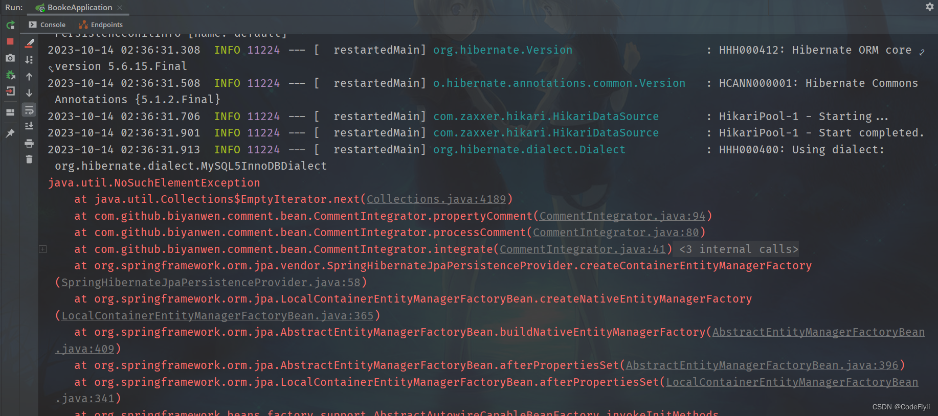 java.util.NoSuchElementException问题（关于在JPA自建表中使用@ApiModelProperty注解映射字段注释抛出的异常）_apimodelproperty爆 ...
