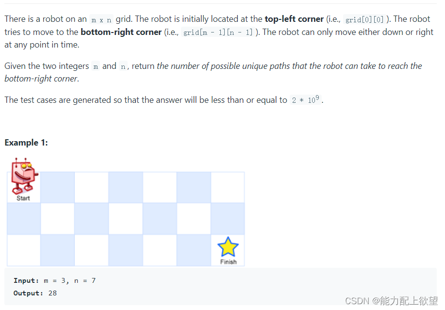动态规划dynamic Programming）例题2 Leetcode62 Unique Paths输入格式mn分别为能量盒和障碍物的总数量 Csdn博客