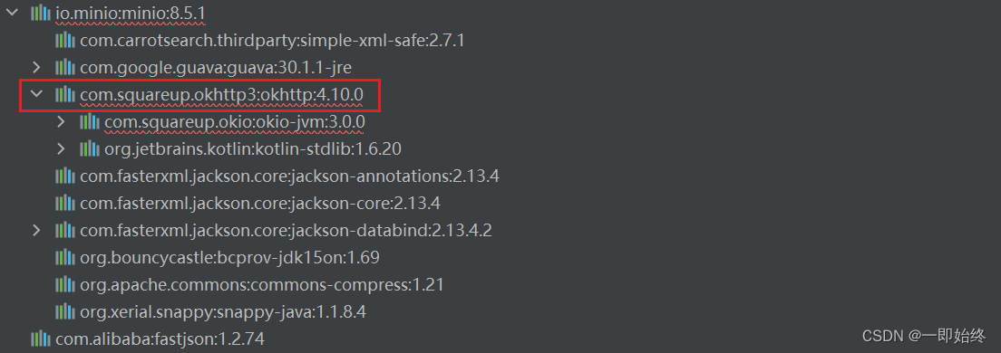 maven 引入minio依赖冲突okhttp3 An attempt was made to call a method that does not exist. The attempt ...