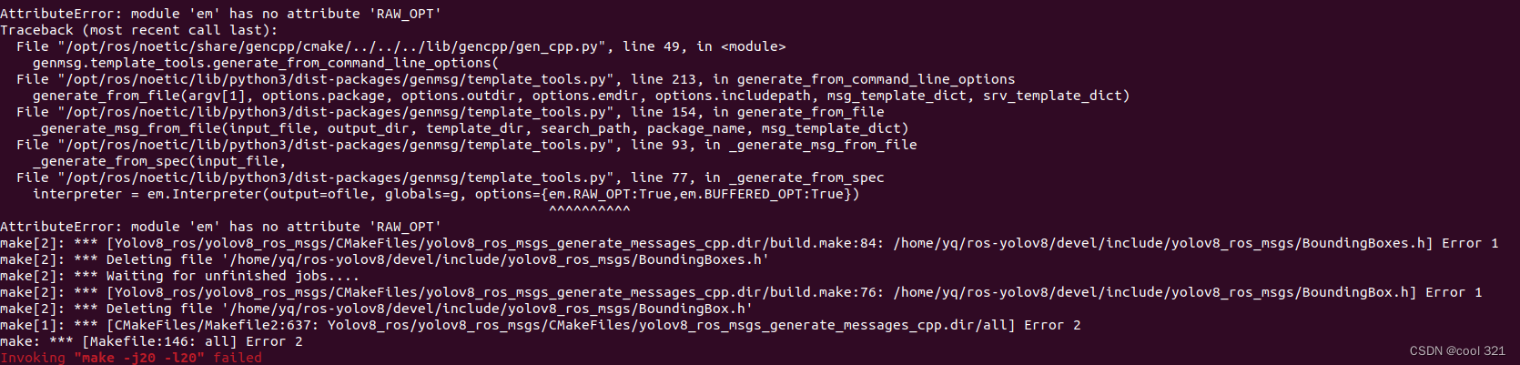AttributeError: module ‘em‘ has no attribute ‘RAW_OPT‘_attributor error module 'em' has no ...